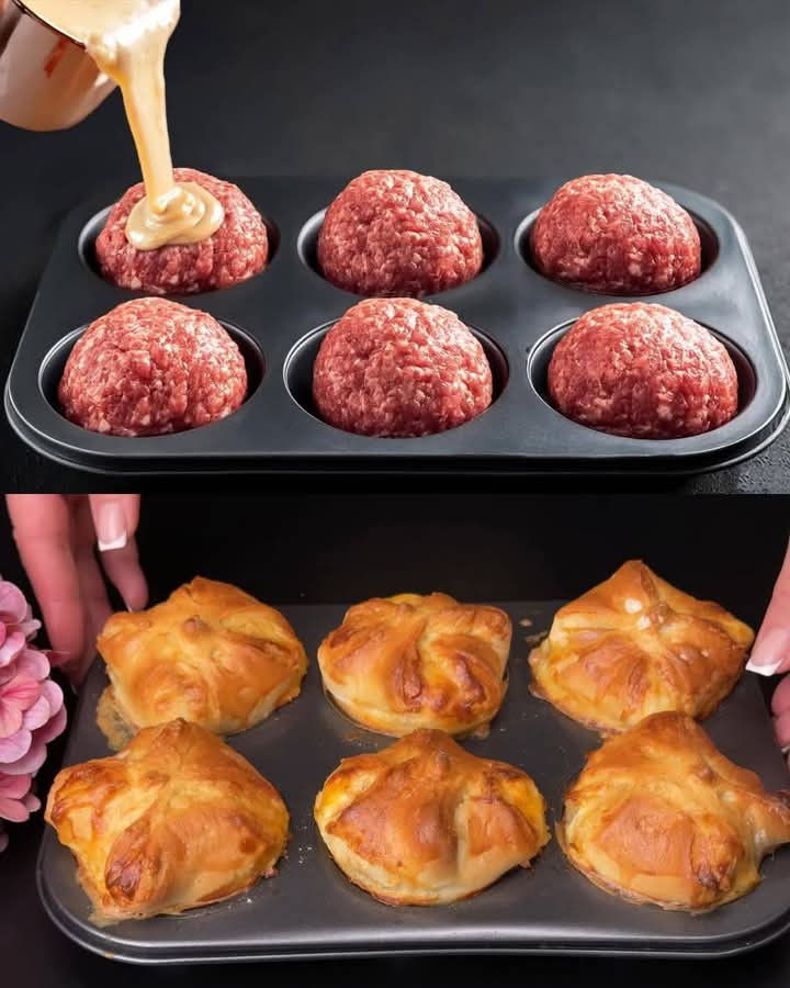 Cheesy Baked Meatball Pockets - CYSSERO
