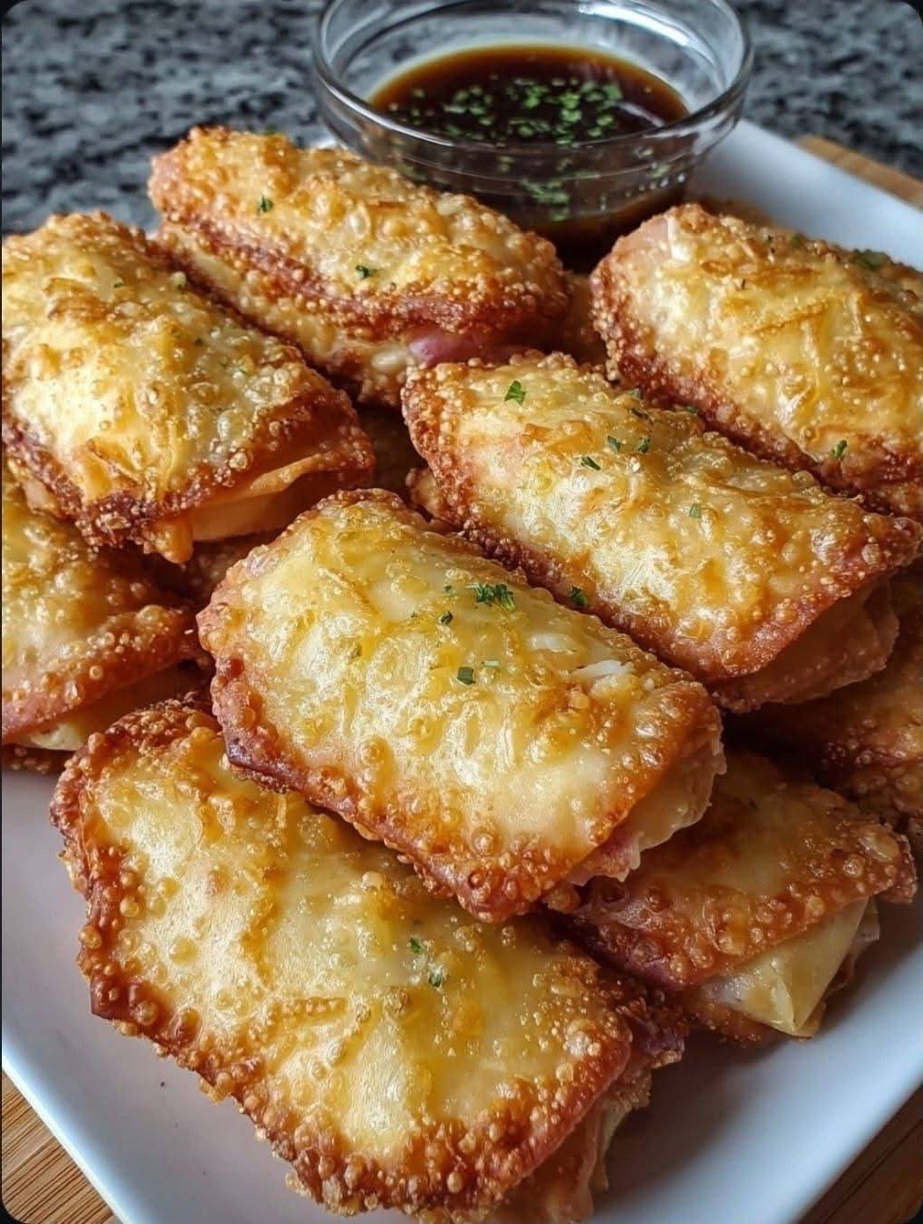 Crispy Ham and Cheese Egg Rolls - CYSSERO