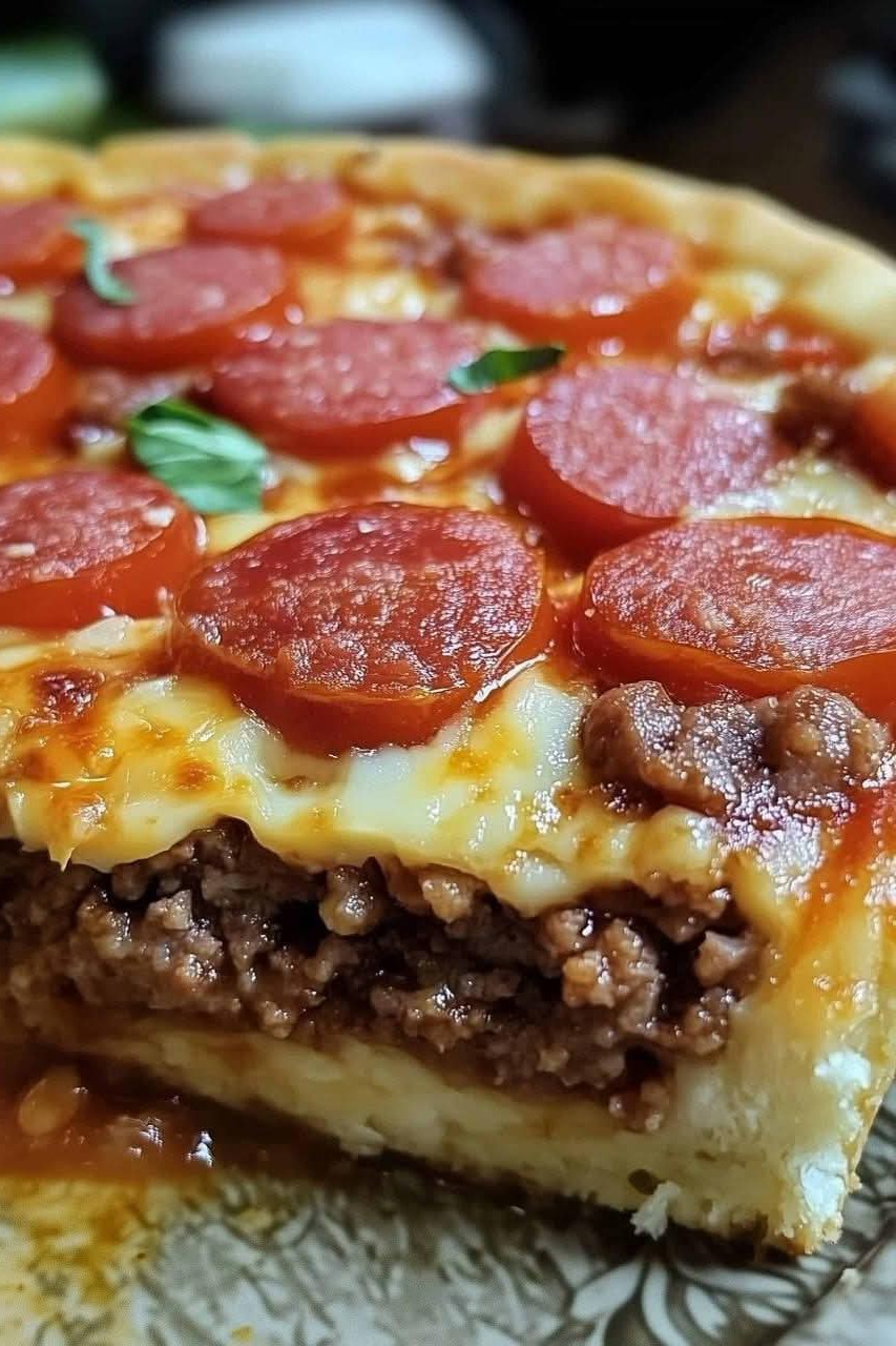 Deep Dish Pepperoni and Beef Pizza - CYSSERO