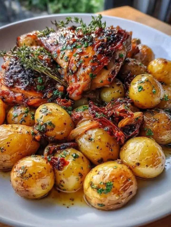 Roasted Chicken with Baby Potatoes and Herbs - CYSSERO
